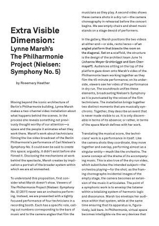 Extra Visible Dimension: | Lynne Marsh